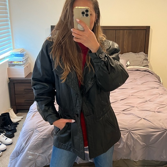 Byrnes & Baker | Jackets & Coats | Vintage Byrnes Baker Black Leather ...